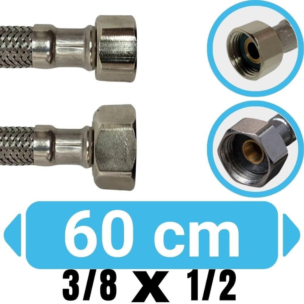 3/8x1/2-60 cm Su Bağlantı Flex Hortumu
