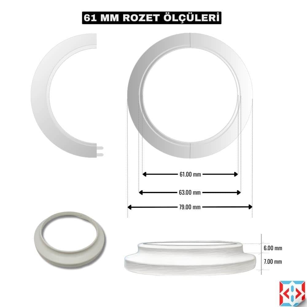 61 mm Beyaz Boru Gizleme Rozeti