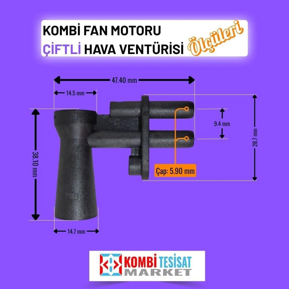 Kombi Fan Motoru Hava Ventürisi Çiftli