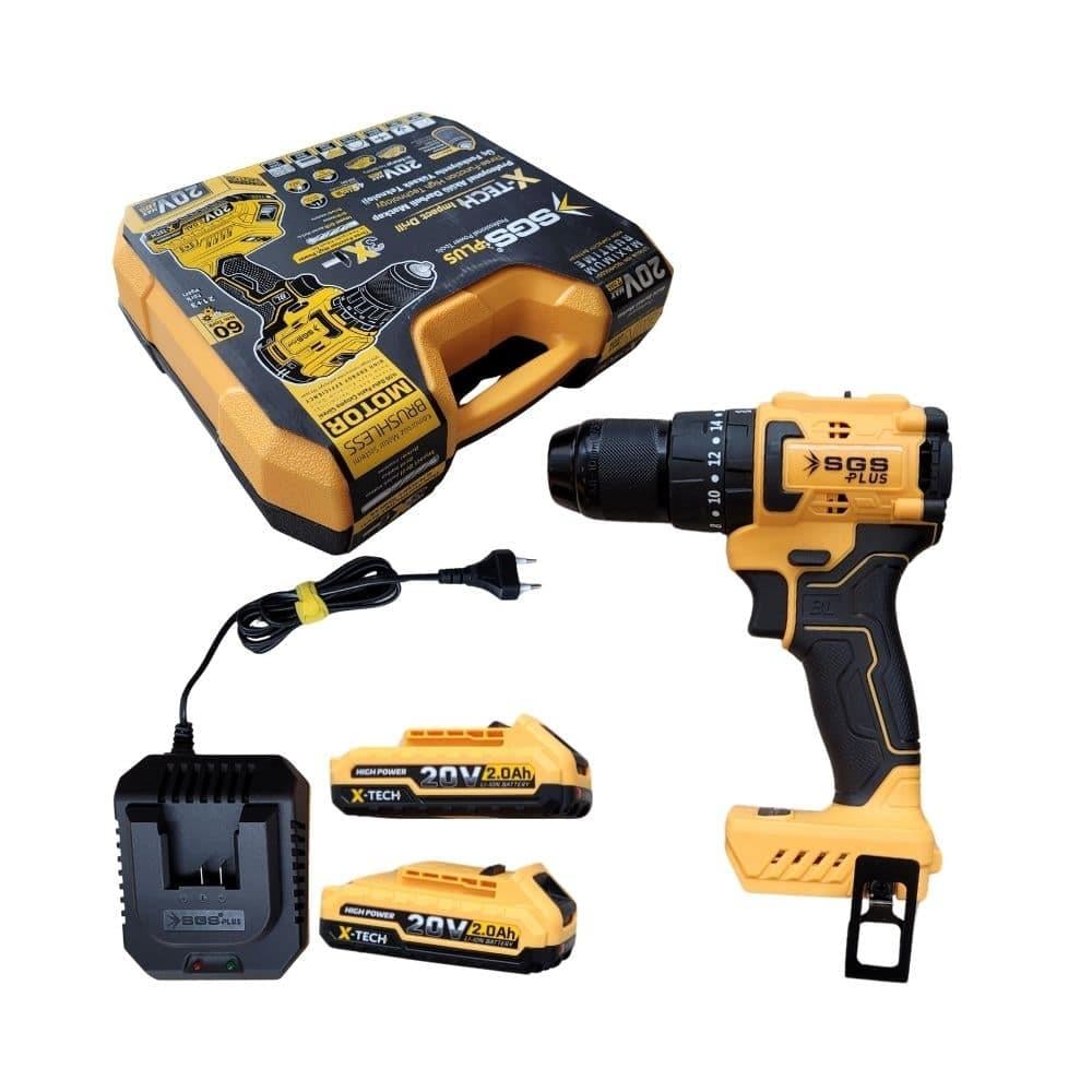 SGS Darbeli Matkap Seti 20 Volt 60Nm (2.0Ah) (Kömürsüz Motor)