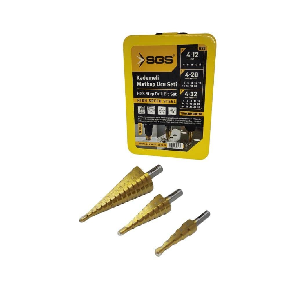 SGS Hss Kademeli Matkap Ucu Seti [4-12]-[4-20]-[4-32] mm-SGS2840