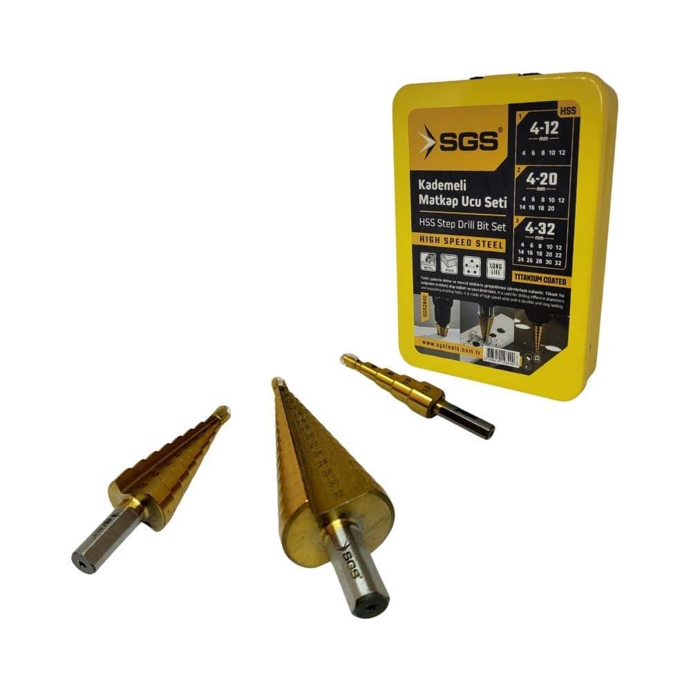 SGS Hss Kademeli Matkap Ucu Seti [4-12]-[4-20]-[4-32] mm-SGS2840