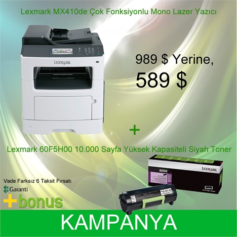 Lexmark MX410de Çok Fonksiyonlu Mono Lazer Yazıcı