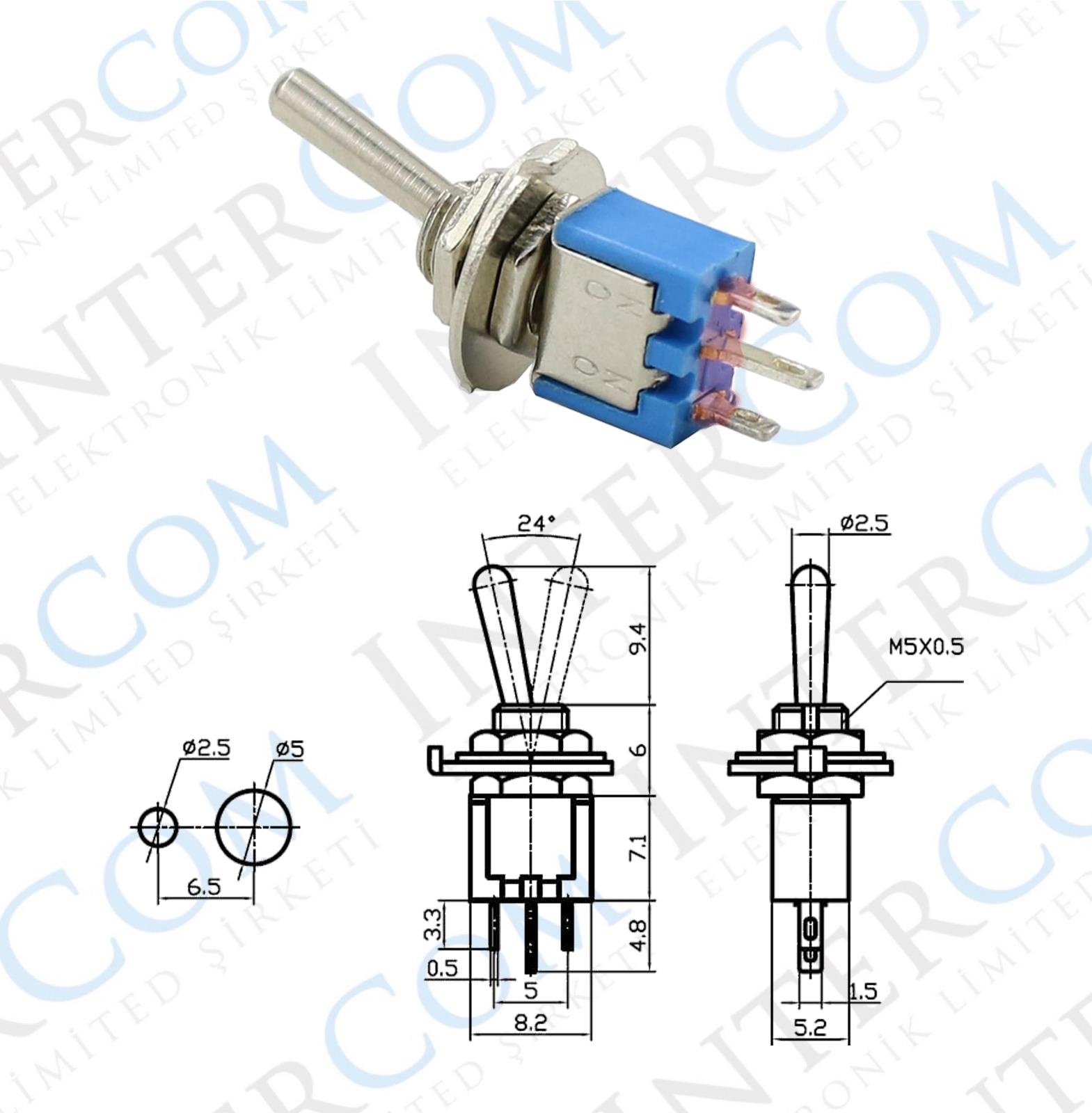 IC-137 Toggle Switch ON-OFF Ø5mm SMTS-102