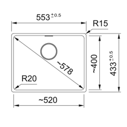 FRANKE MARİS 553 x 433 MM GRANİT EVİYE & ARMATÜR & SIVI SABUNLUK SET