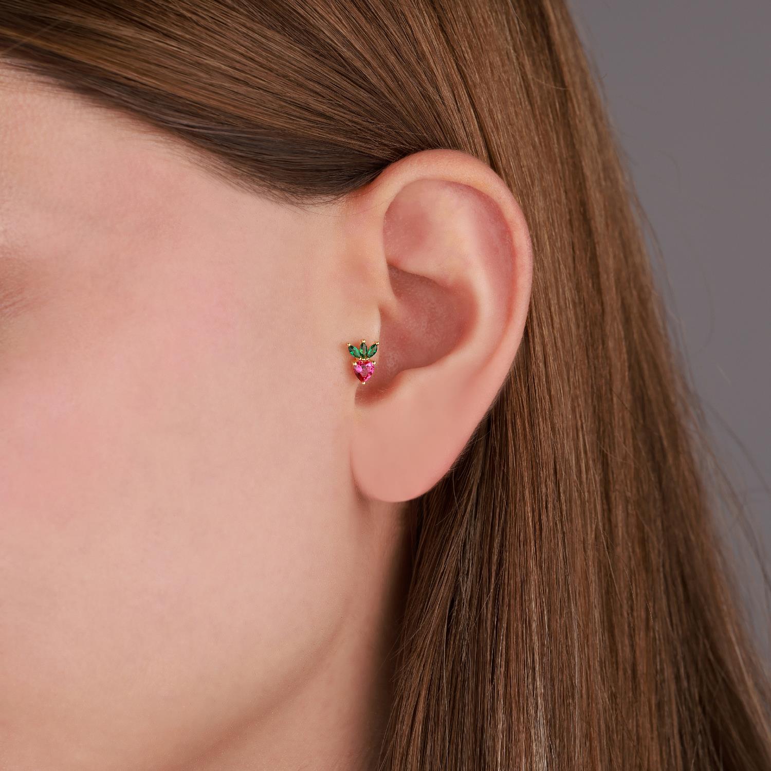 Çiçek Taşlı Tragus Gümüş Küpe Fiyatı AMT0189675 | Ametist İstanbul