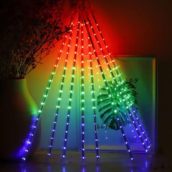 BUFFER® 10 Adet İç ve Dış Mekan İçin Uyumlu Renkli RGB Akan Meteor Led