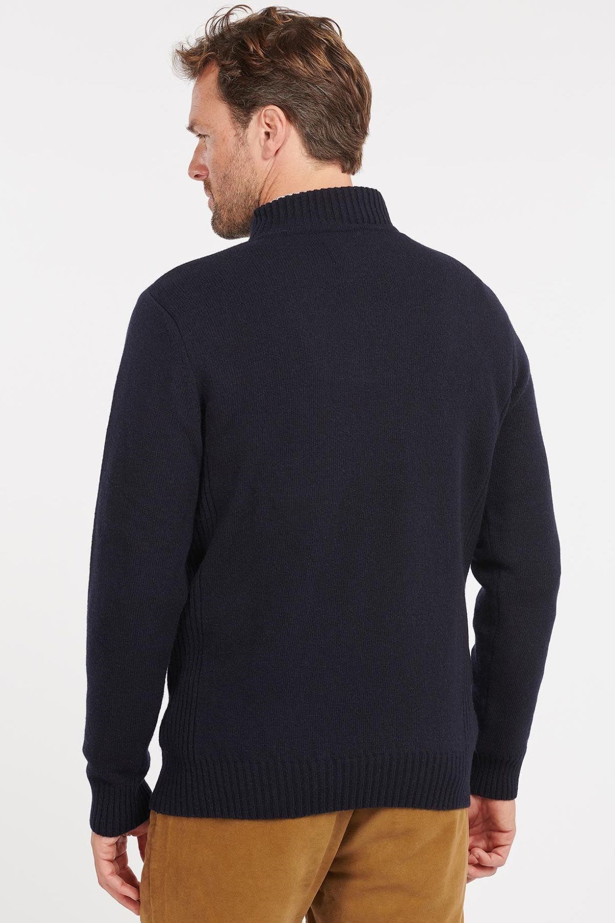 Barbour Pullover Nelson Yarım Fermuar Kazak NY91 Dark Navy-Rosemary Tartan