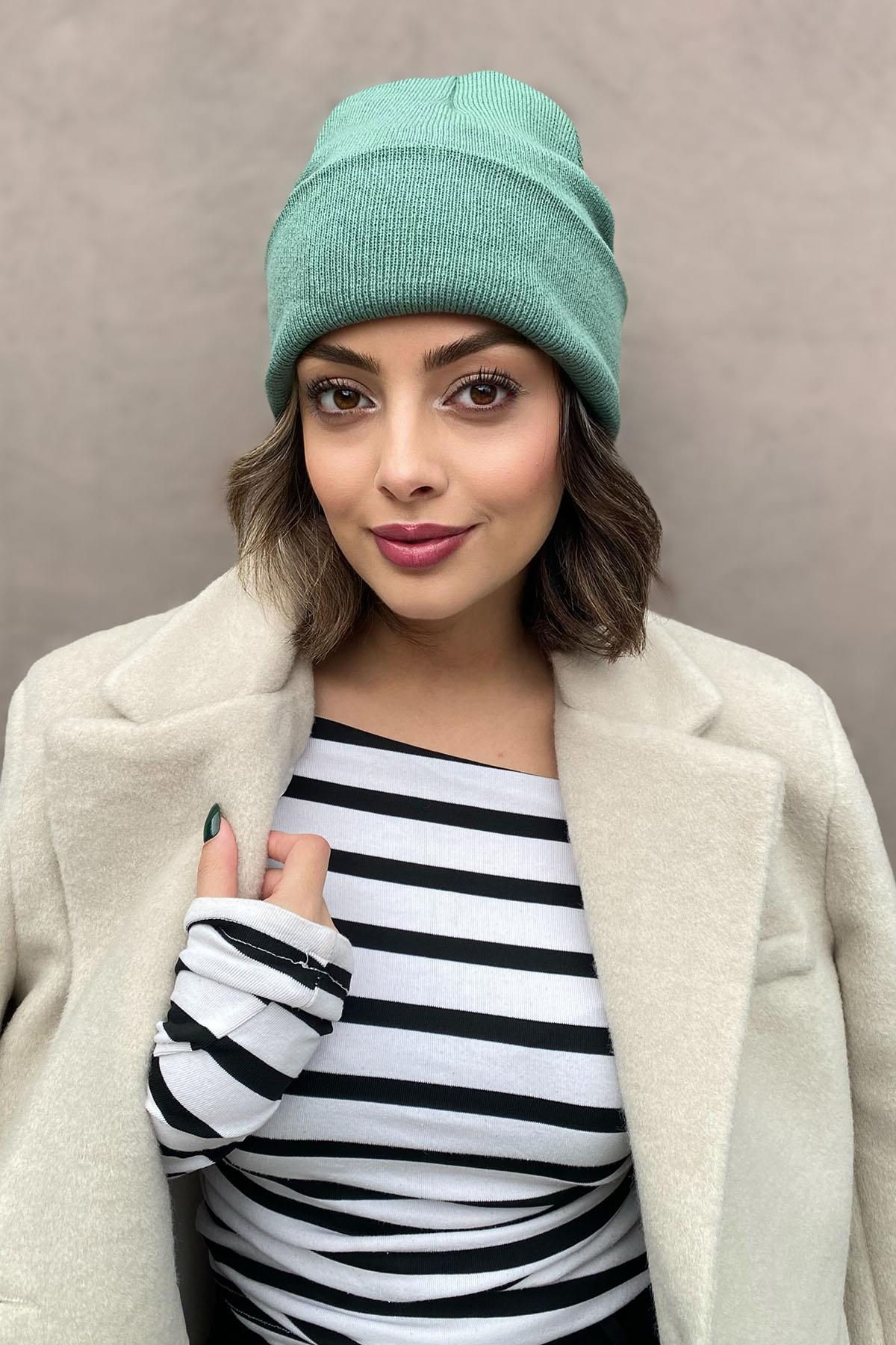 Takıştır Bijuteri Online | Mint Yeşili Renk Bere/ Şapka