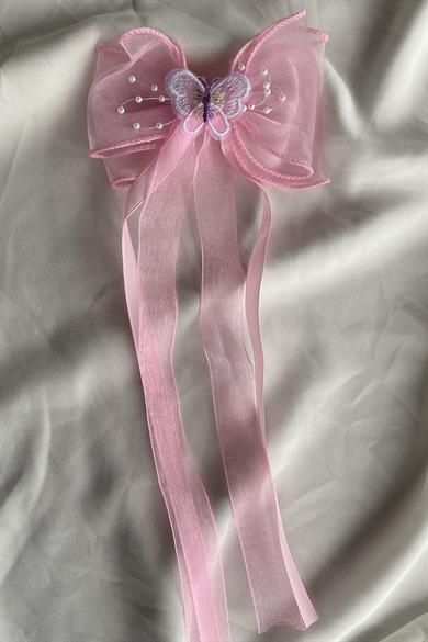 Takıştır Bijuteri Online | Pembe Renk Kurdele Figürlü Kelebek Detaylı ...