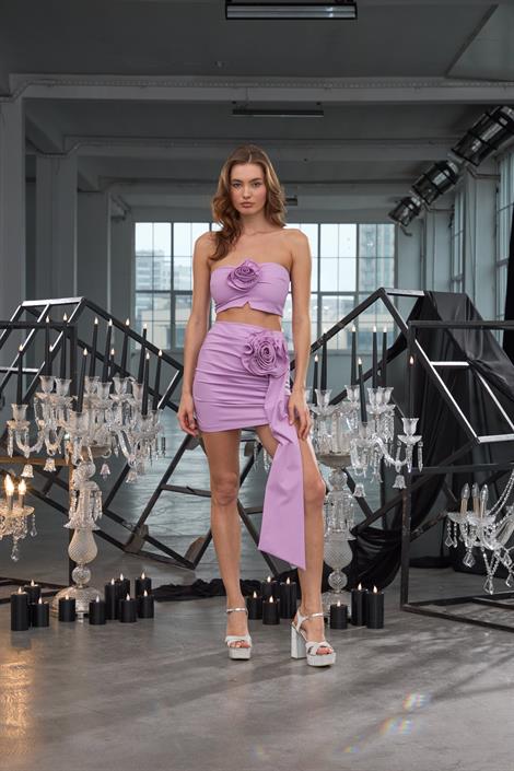 Glamourous Rose Elegance Mini Skirt Lila