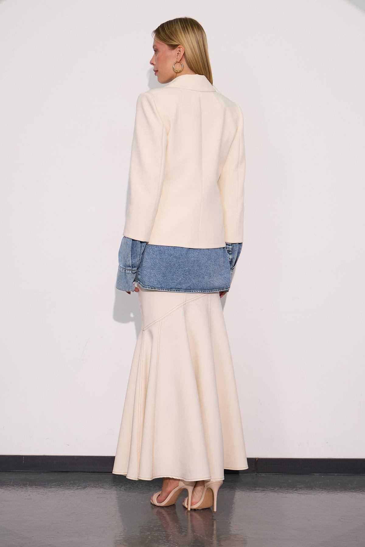 Hailey Jean Gömlek Detaylı Blazer Ceket KREM