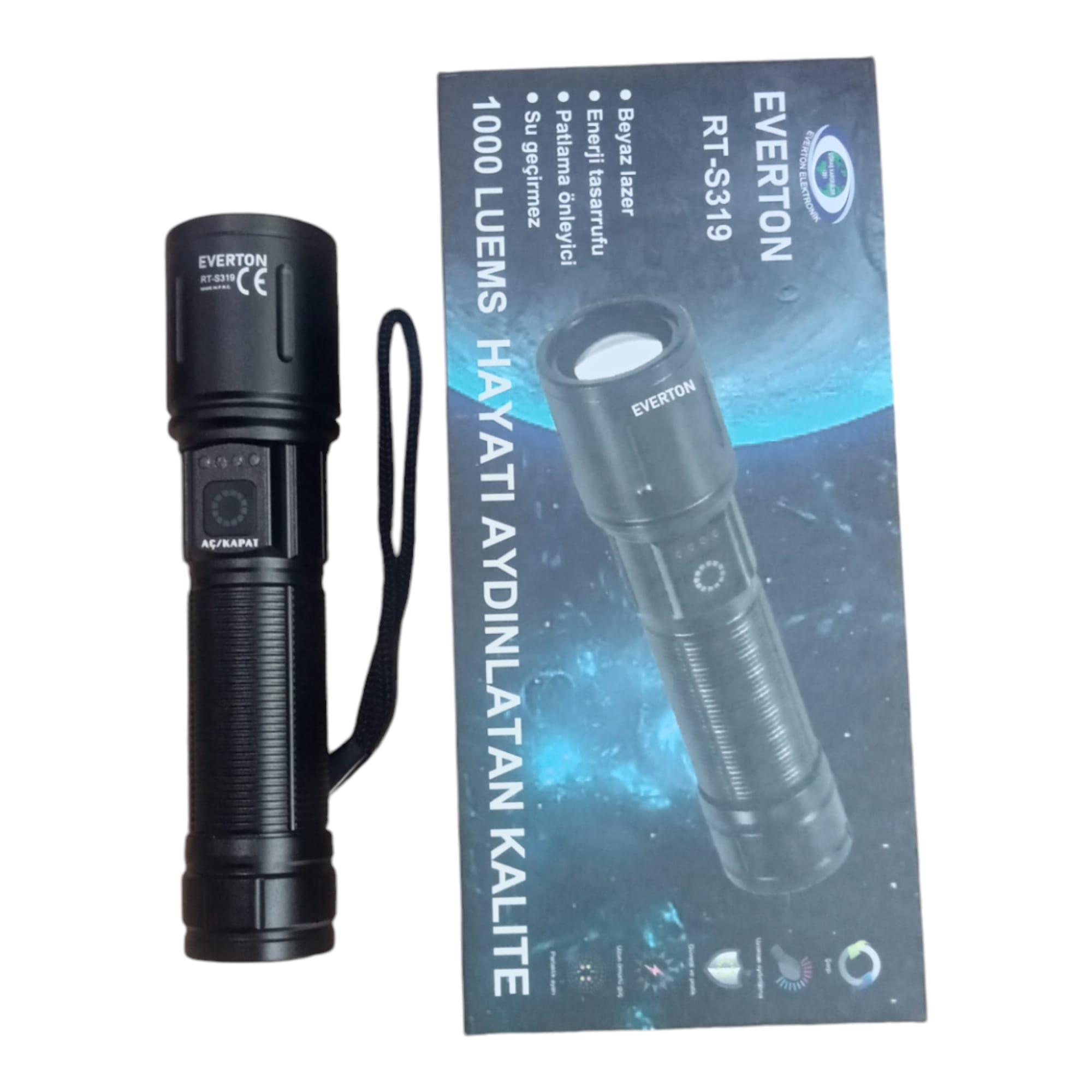 Everton RT-S313 40W Dijital Göstergeli Zoomlu Profesyonel El Feneri - Yüksek Performans ve ...