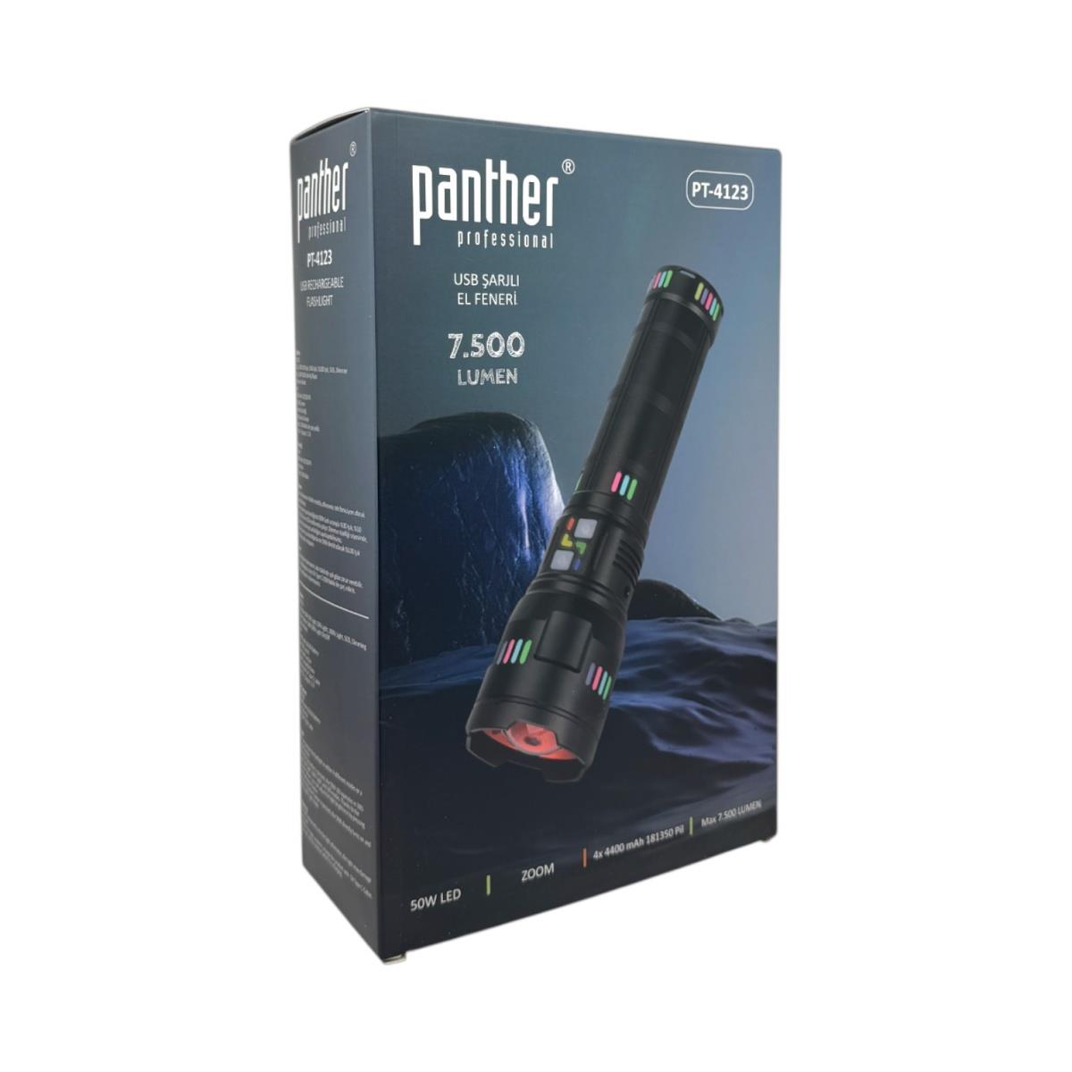 PANTHER PT-4123 USB ŞARJLI EL FENERİ