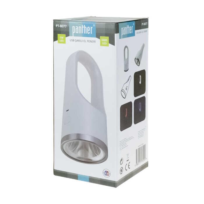 PANTHER PT-8077 USB ŞARJLI EL FENERİ | Şarjlı Fenerler