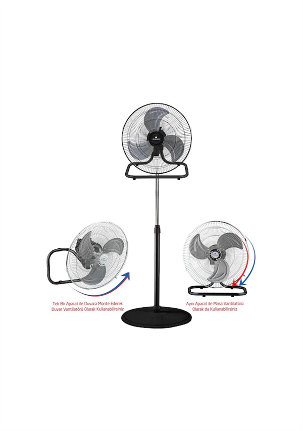 Rubenis RBS-25 Premium Pro 18" 46 Cm Sanayi Tipi Fonksiyonel Vantilatör ...