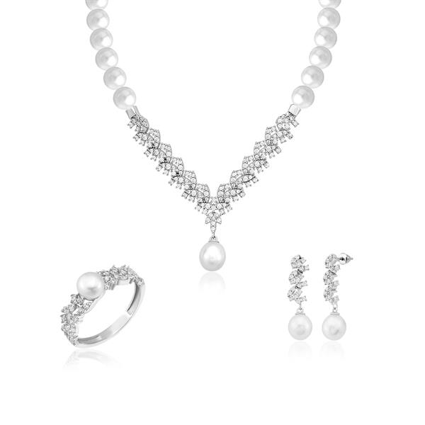 Altın ve İncili Shine Gelin Seti