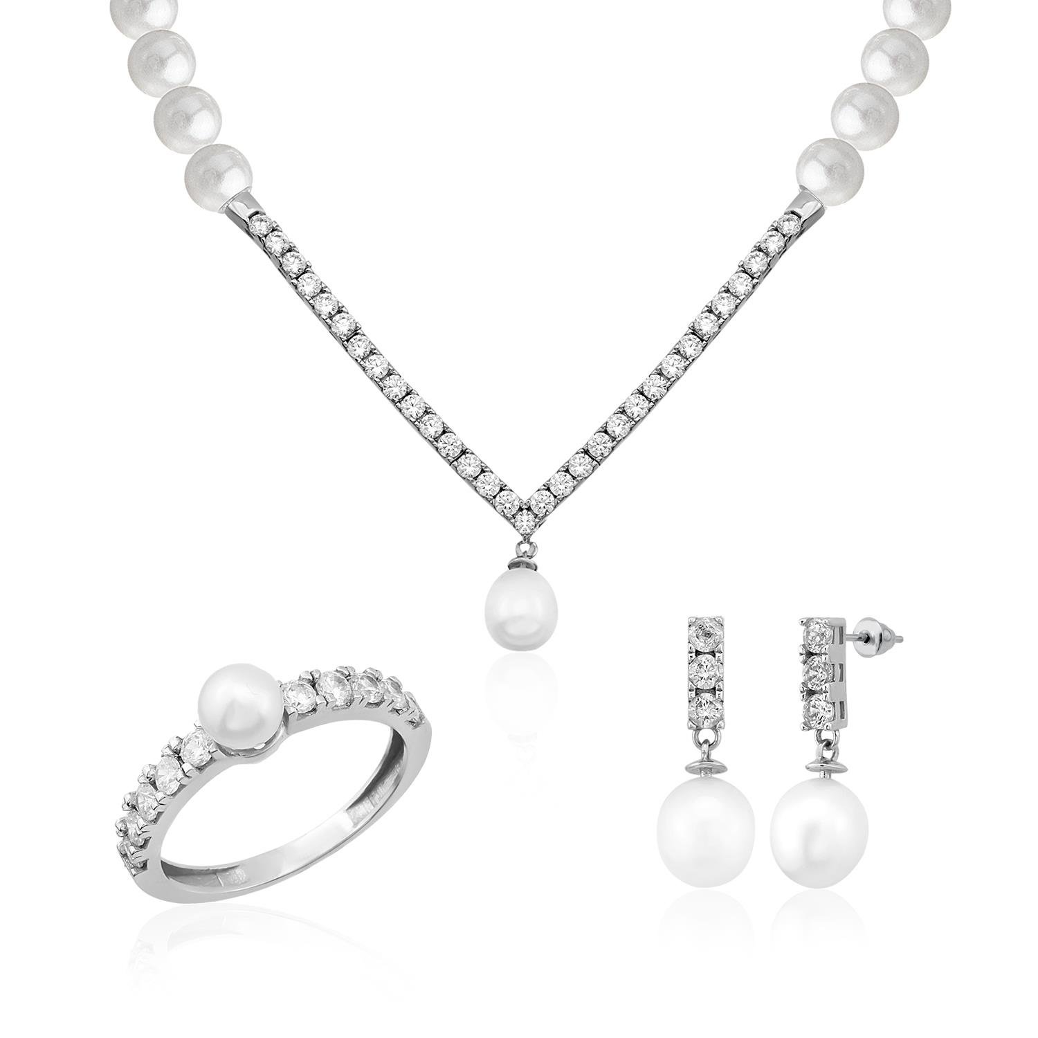 Altın ve İncili Flume Gelin Seti