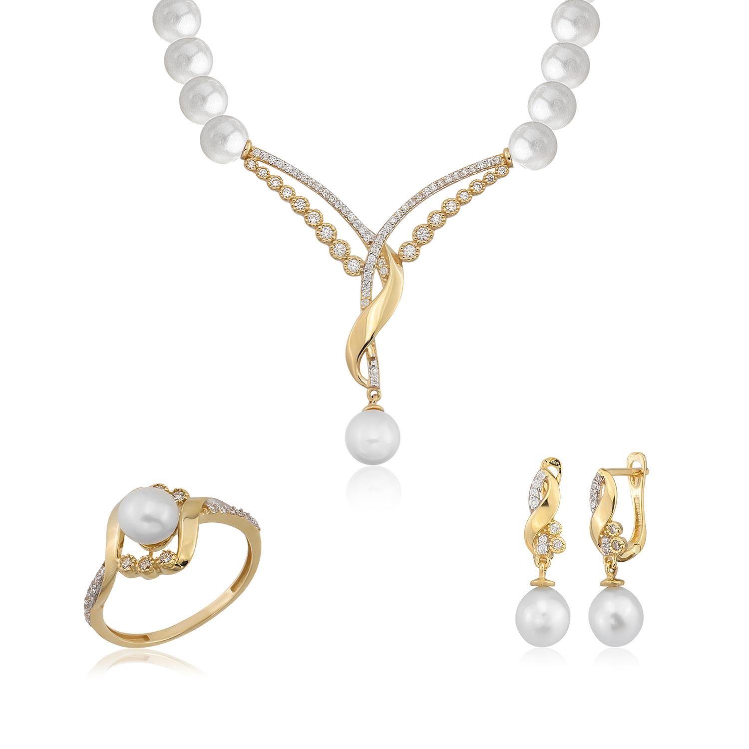 Altın ve İncili İlara Gelin Seti