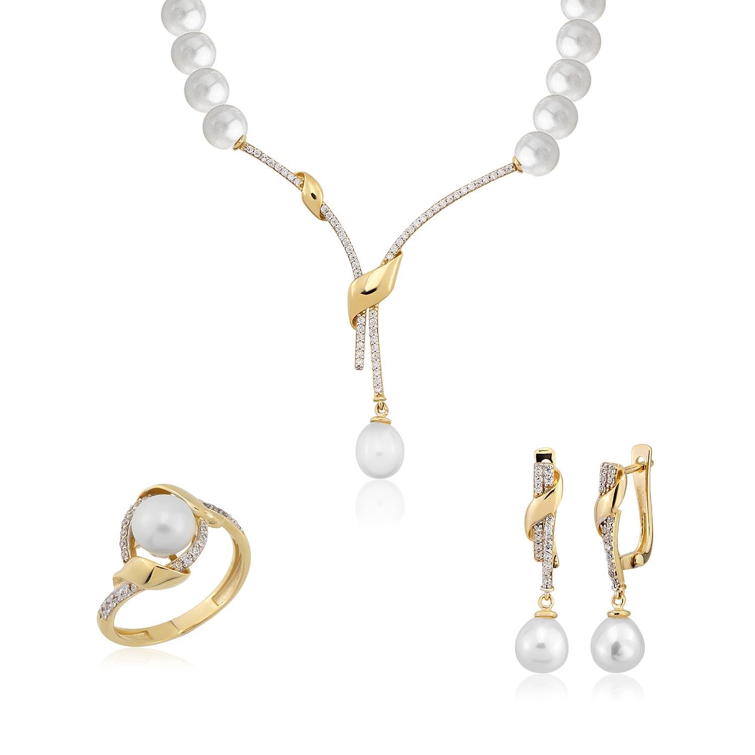 Altın ve İncili İsolde Gelin Seti