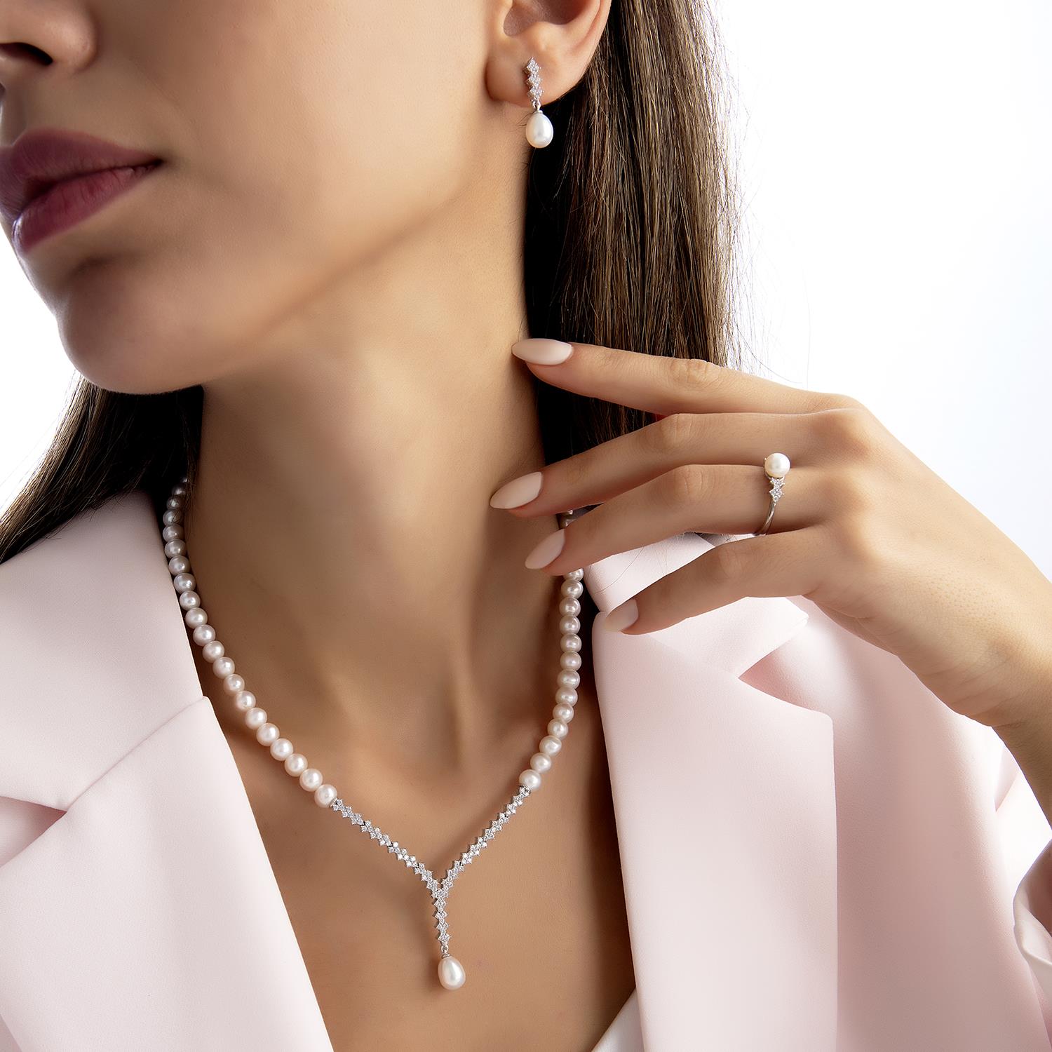 Altın ve İncili Nova Gelin Seti