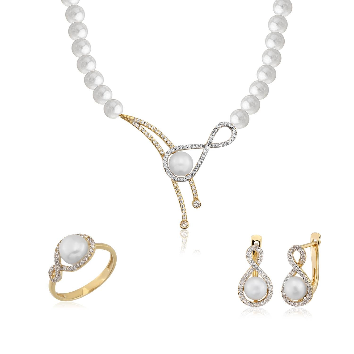 Altın ve İncili Vespara Gelin Seti