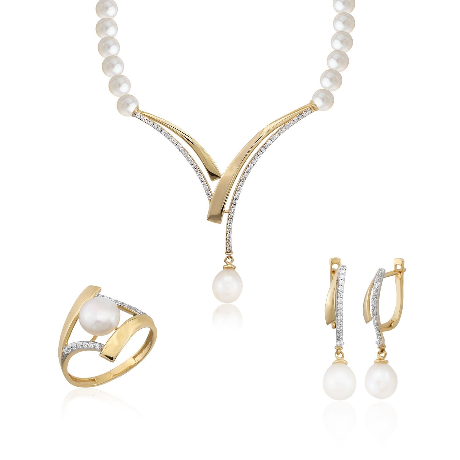 İncili Altın Victoria Gelin Seti