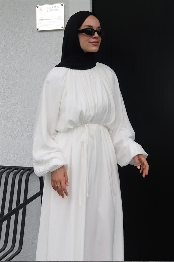 Fiore Elbise Beyaz