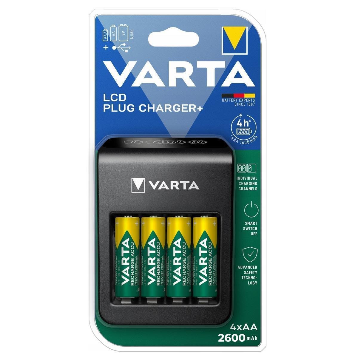 VARTA ŞARJ CİHAZI 57687 LCD PLUG 4XAA 2600 MAH