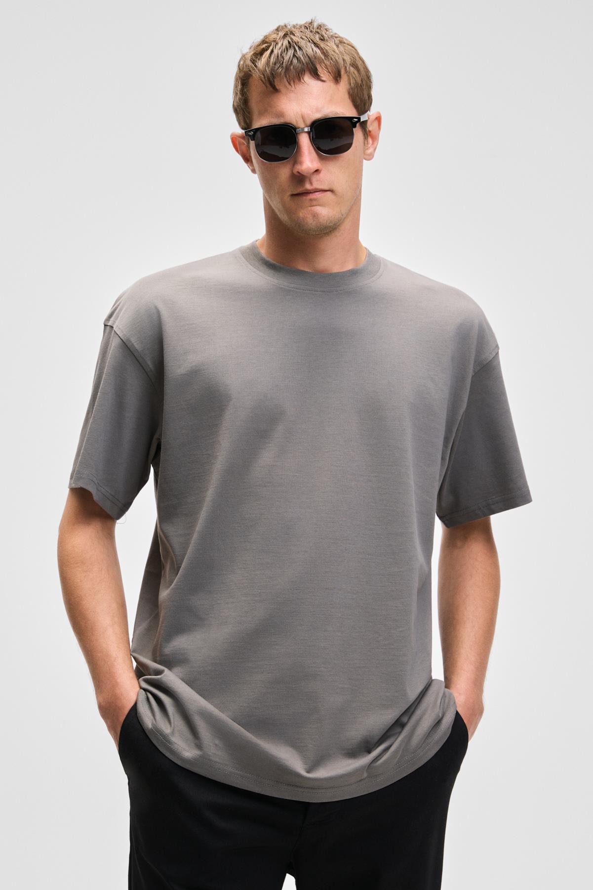 FEON Erkek Oversize Geniş Kesim %100 Organik Pamuk Kalın Dokulu ...