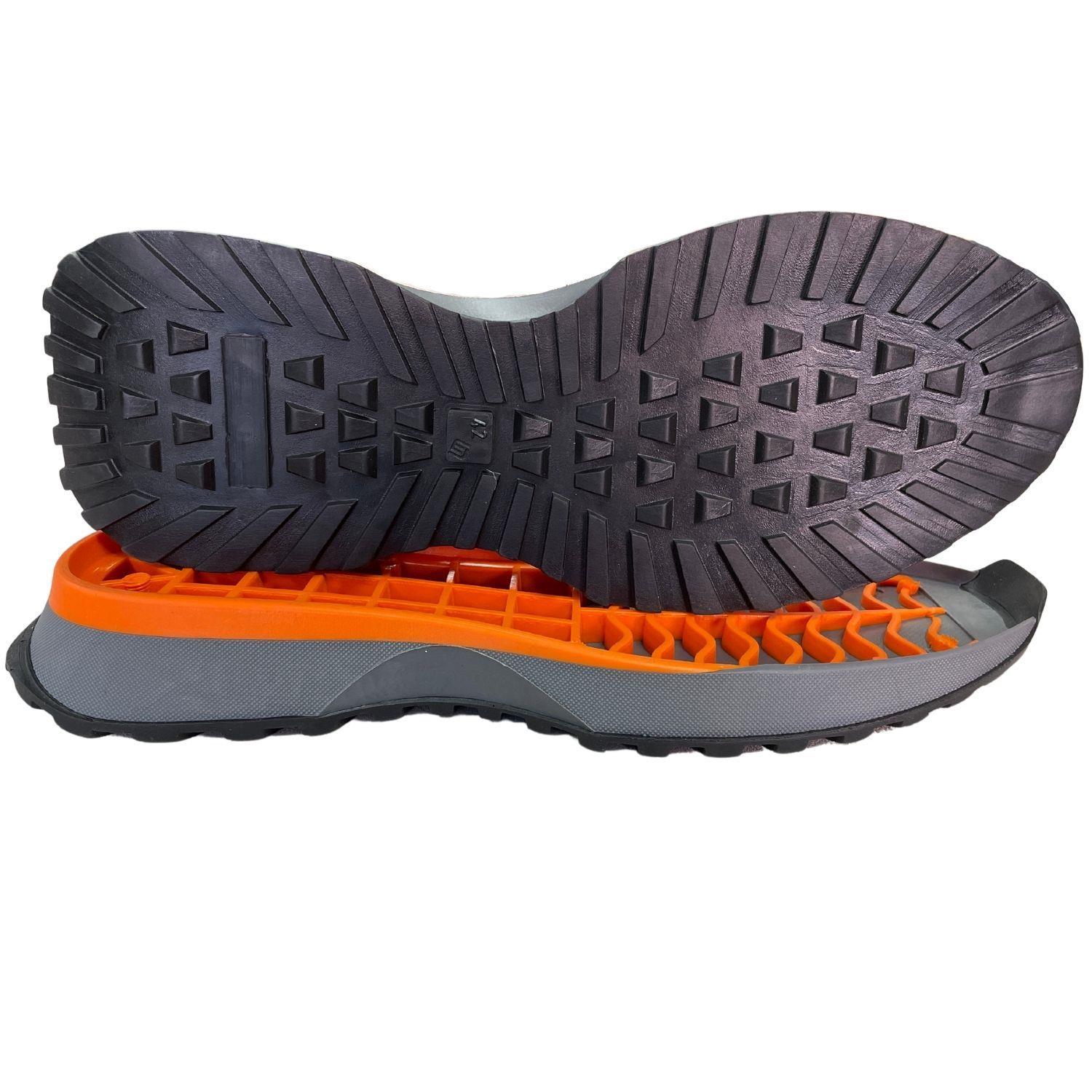 T213 Gri-Turuncu Örgü Ayakkabı Tabanı, Hobi Örgü Taban