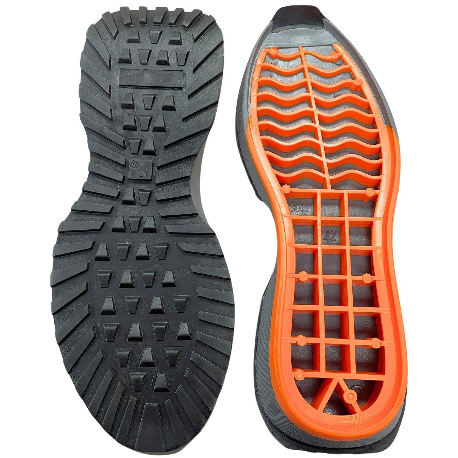 T213 Gri-Turuncu Örgü Ayakkabı Tabanı, Hobi Örgü Taban