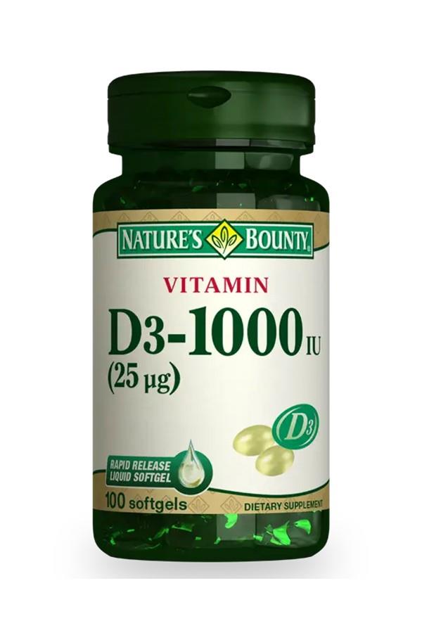 Nature's Bounty Vitamin D3 1000 IU 100 Softgel