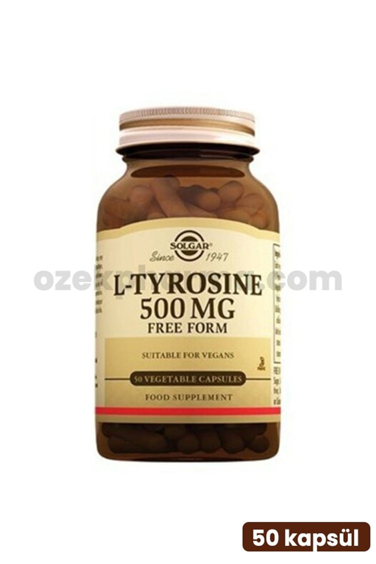 Solgar L-Tyrosine 500 MG 50 Kapsül | ozekpharma.com