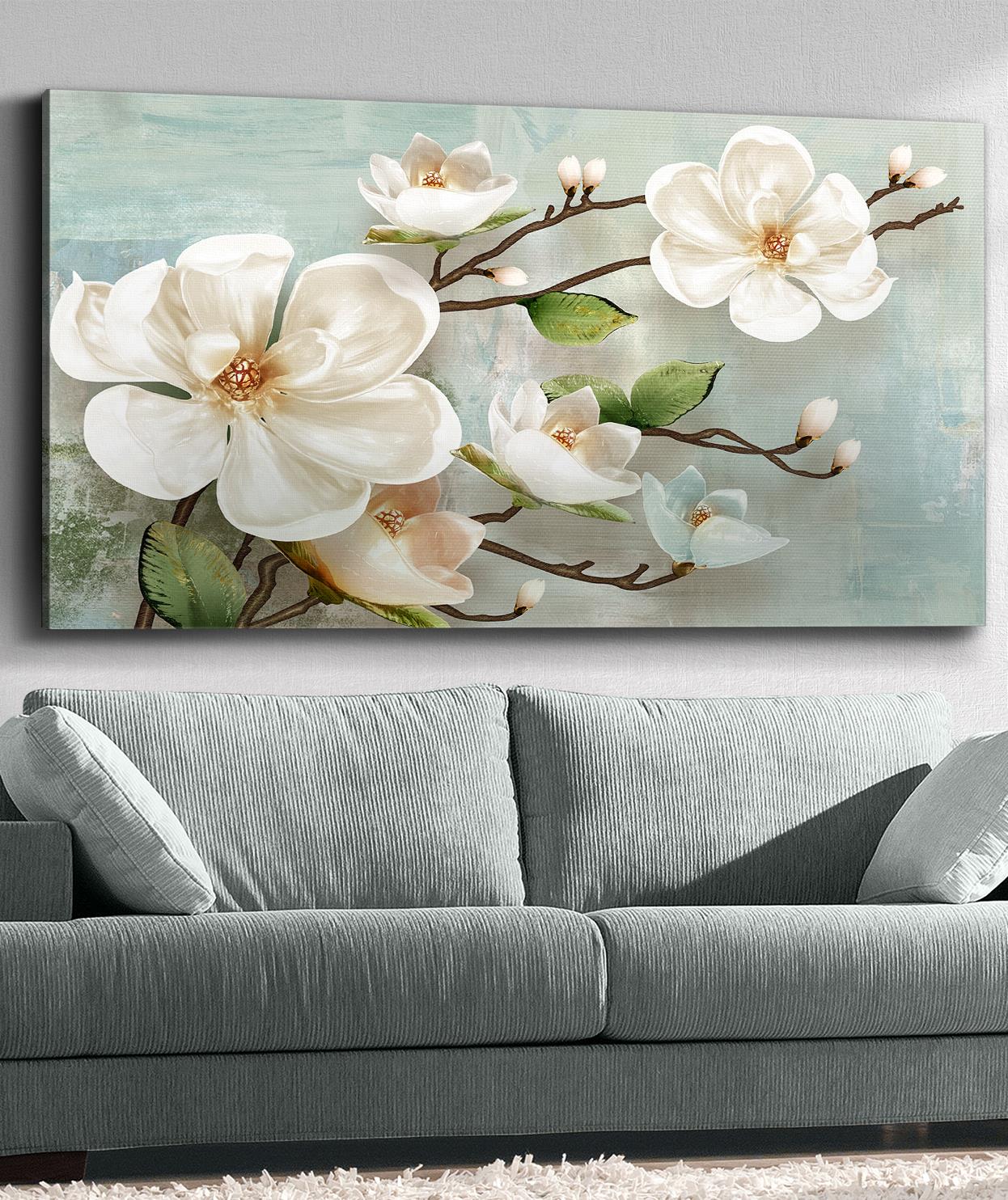 EVİNEMODA | Manolya Çiçeği Kanvas Tablo