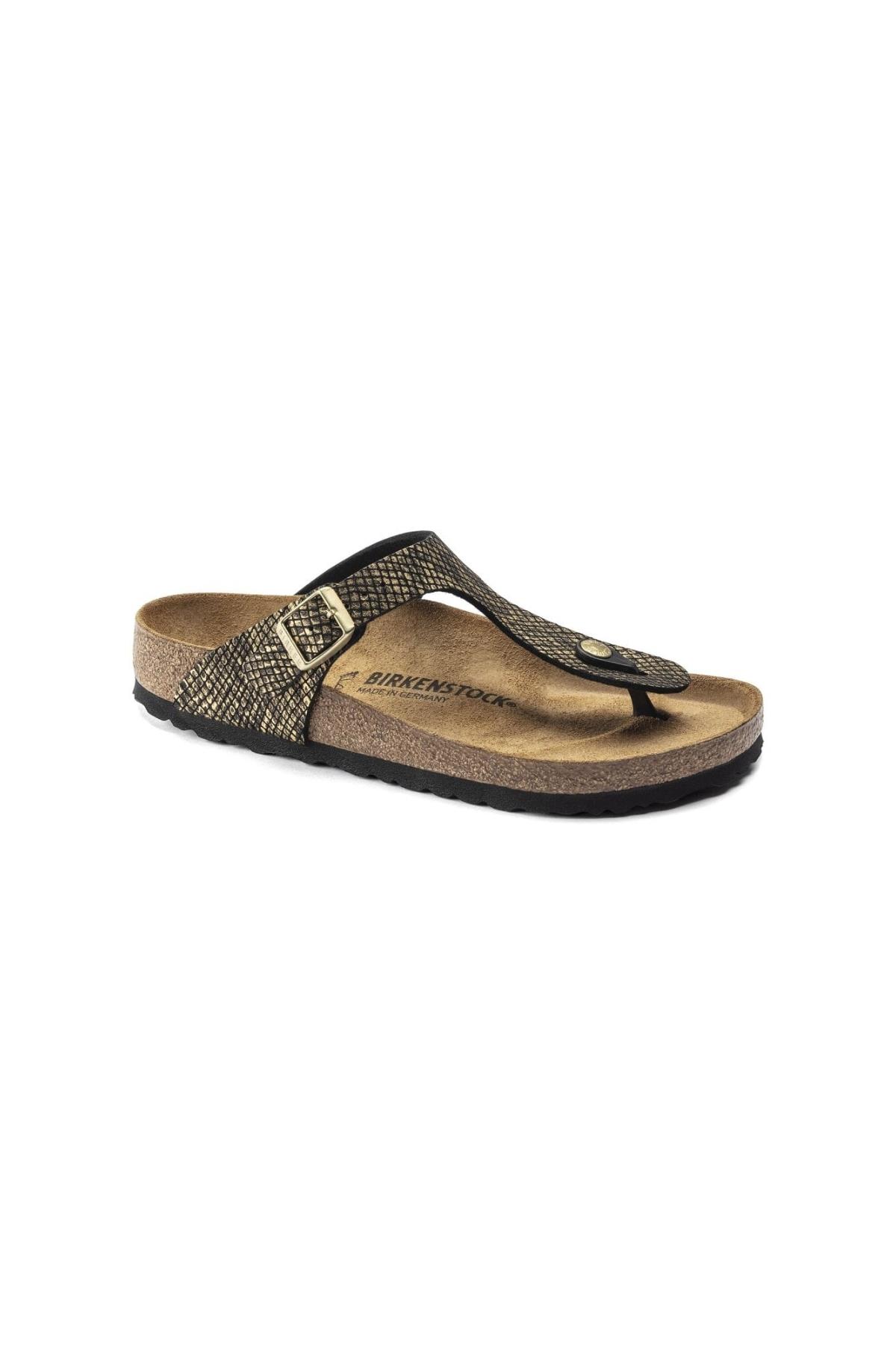 Birkenstock 1018464 Gizeh Mf Kadin Terlik Shiny Python Black