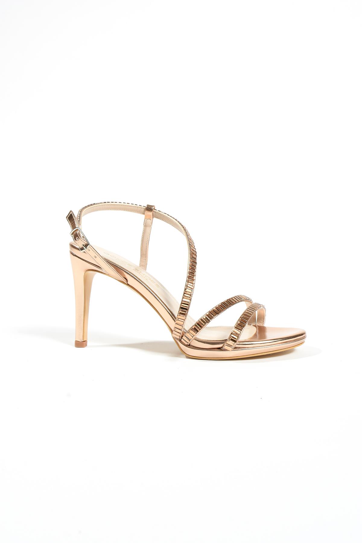 Lian Rose Taş Şerit Detaylı Kadın Topuklu Ayakkabı