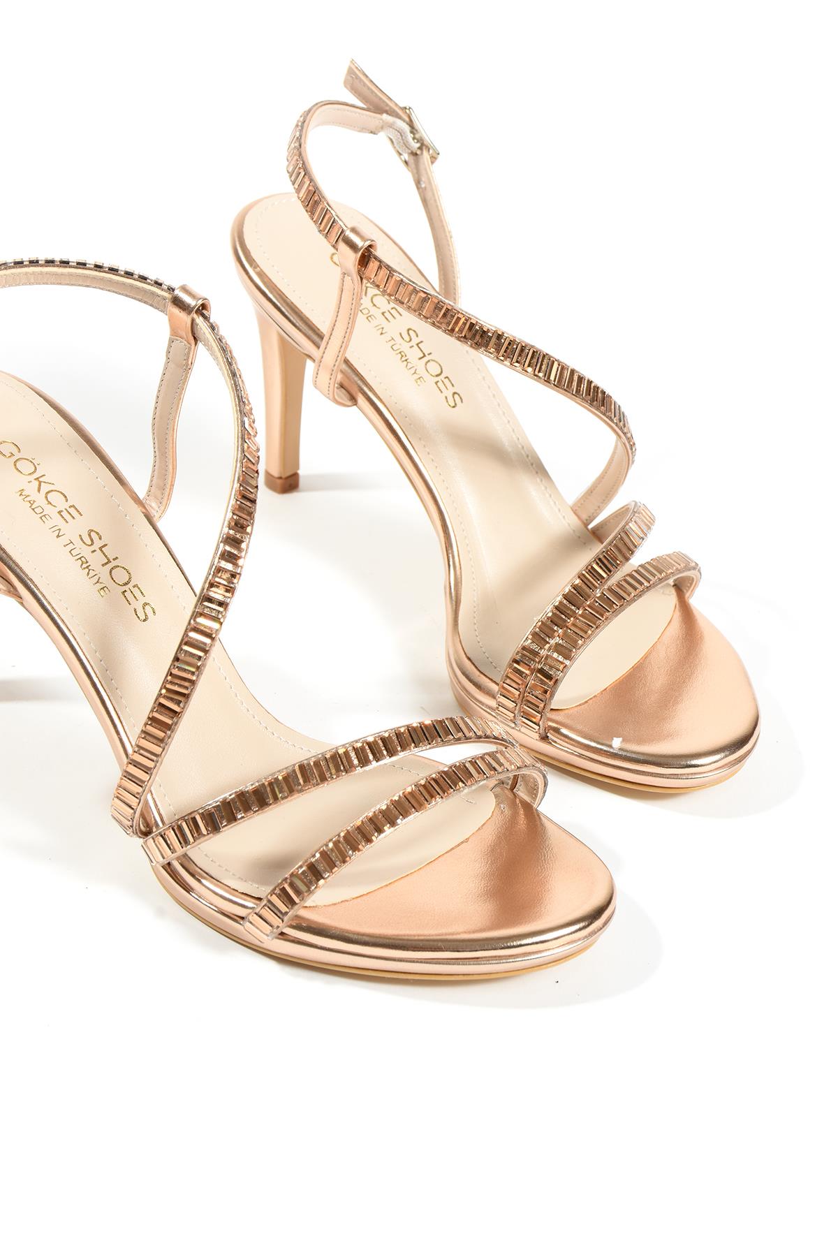 Lian Rose Taş Şerit Detaylı Kadın Topuklu Ayakkabı