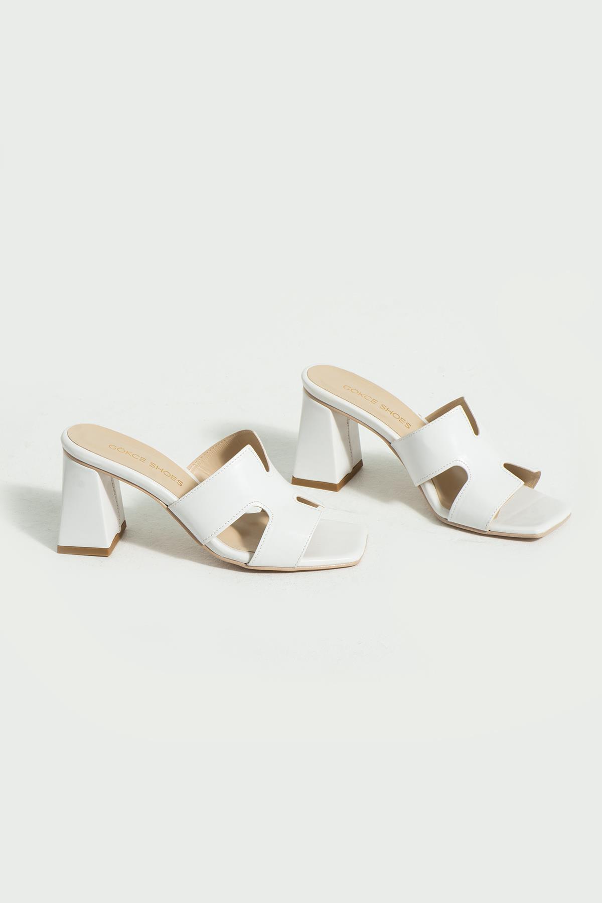 Maude Beyaz Topuklu Kadin Terlik