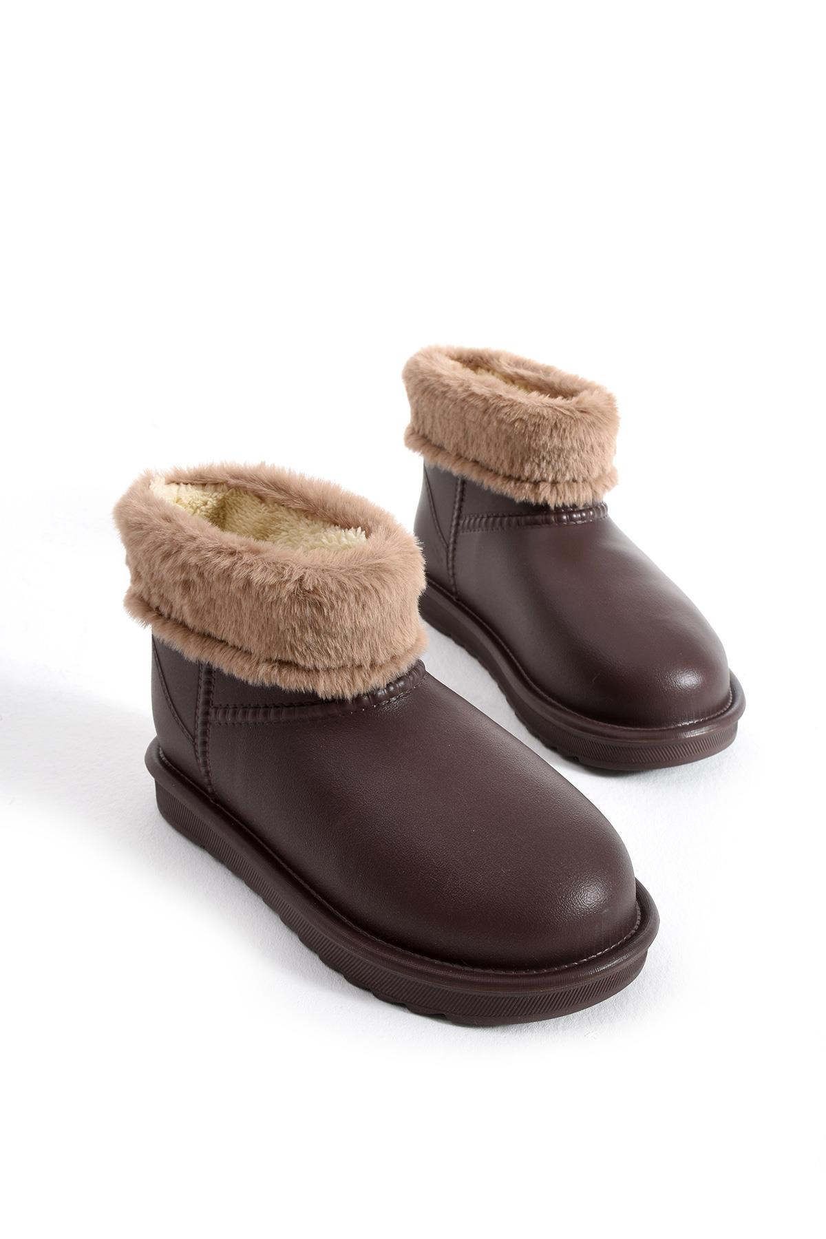 Naomi Kahve İçi Suni Kürk Su Geçirmez Kadın Bot