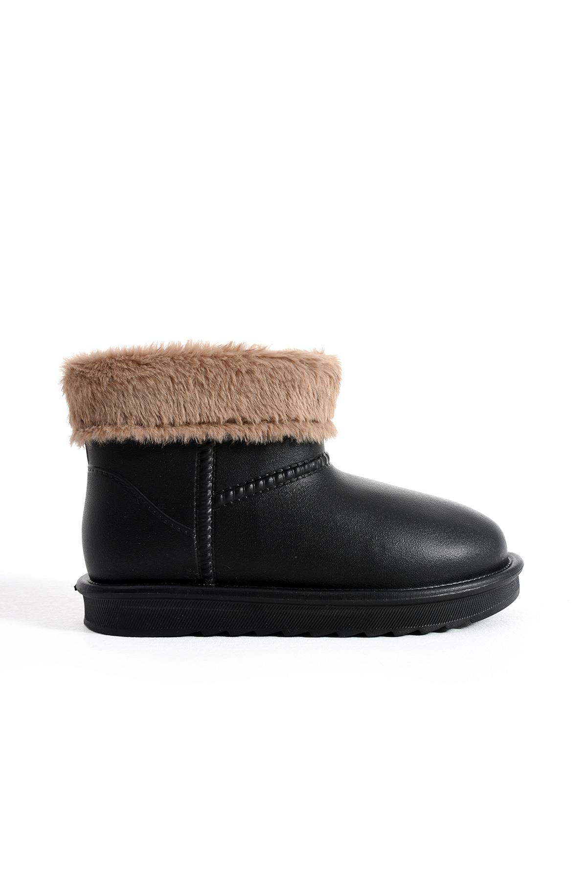 Naomi Siyah İçi Suni Kürk Su Geçirmez Kadın Bot