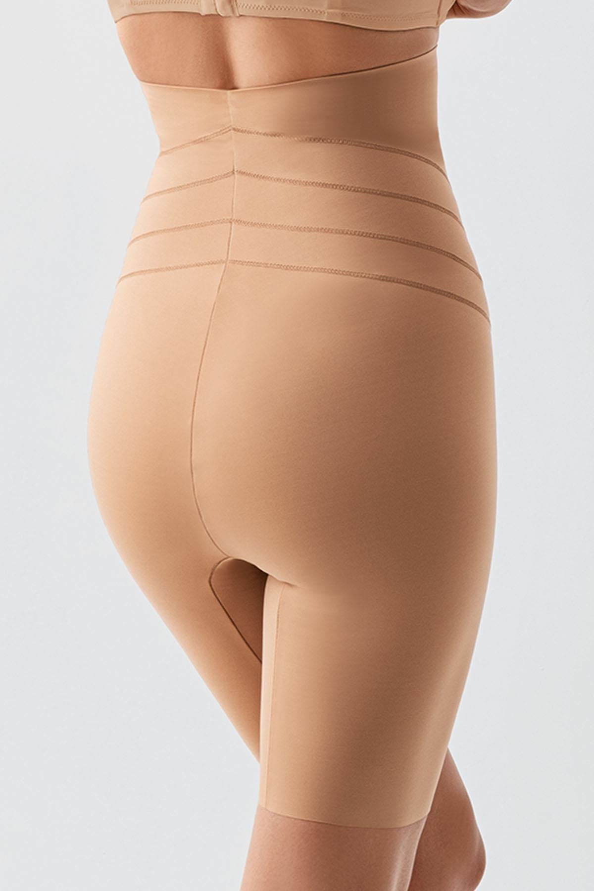 Yüksek Bel Lazer Kesim Uzun Boxer Korse 9604 Ten