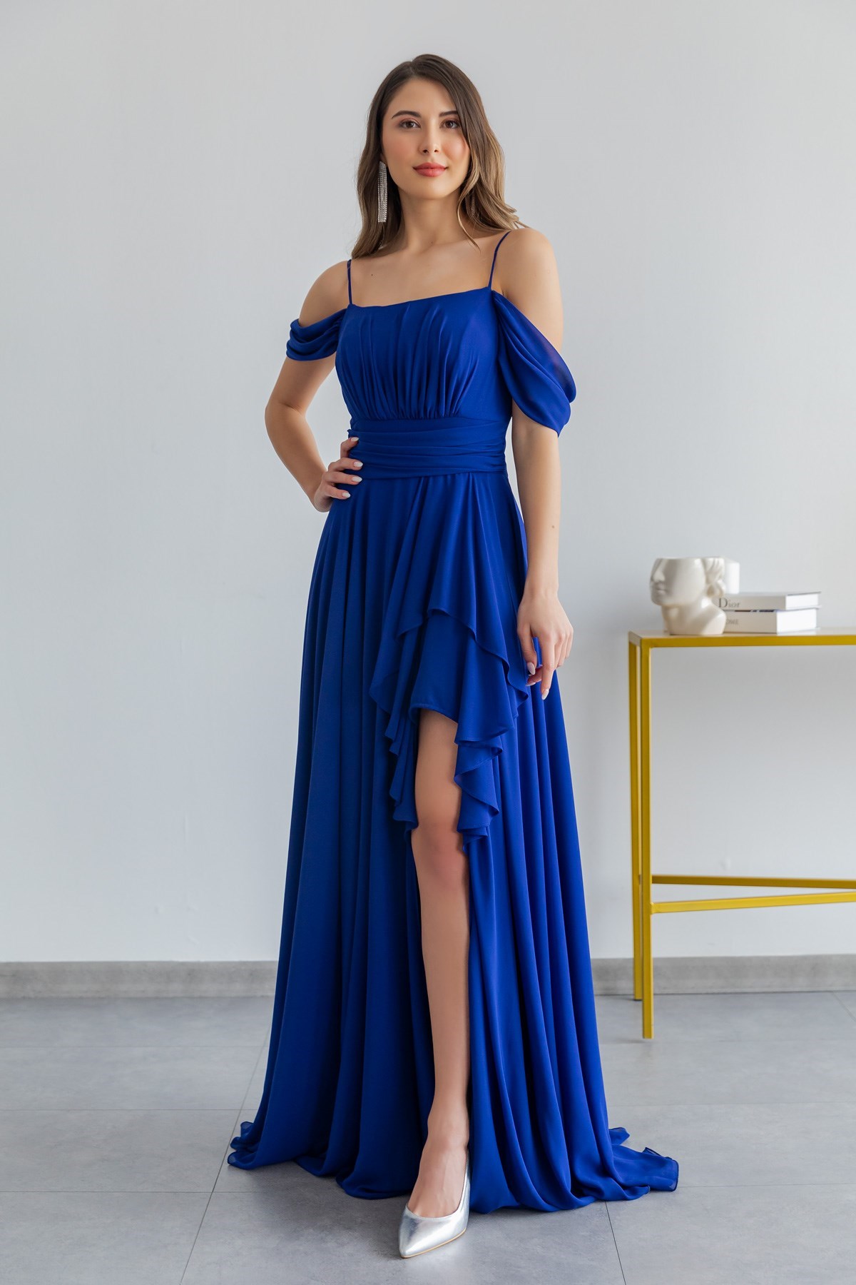 İnce Askılı Şifon Abiye - SAKS