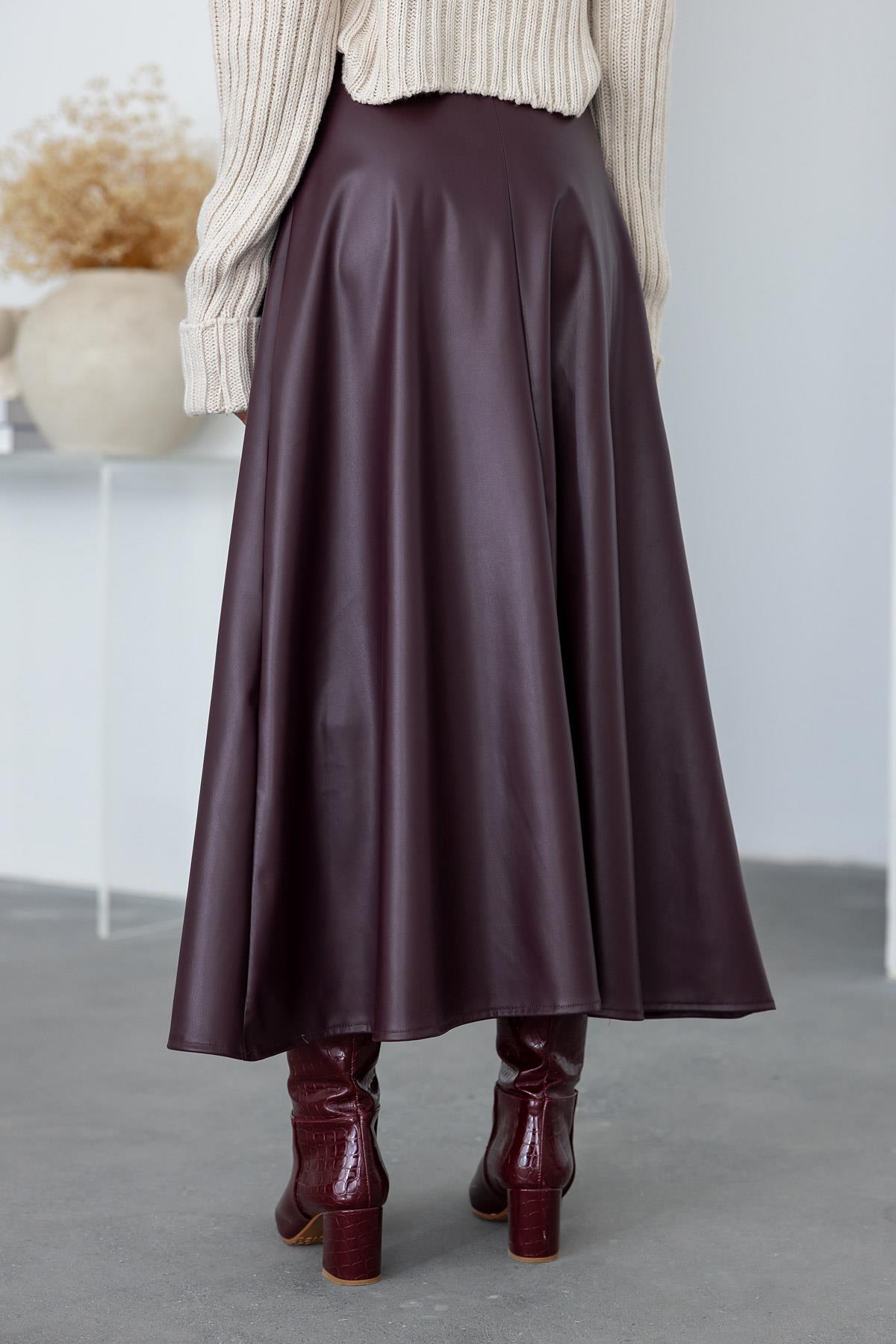 Uzun Deri Etek - BORDO