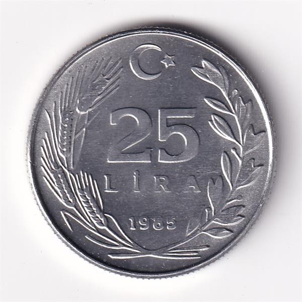 25 Lira (1985) ÇİL Eski Madeni Para | benimkoleksiyonum.com