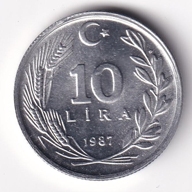 10 Lira (1987) ÇİL Eski Madeni Para | benimkoleksiyonum.com