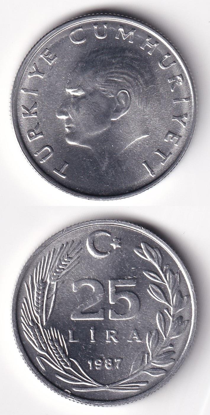 25 Lira (1987) ÇİL Eski Madeni Para | benimkoleksiyonum.com