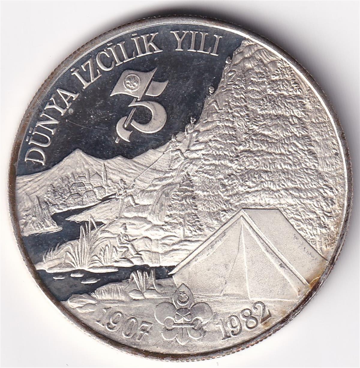 1982 3.000 Lira Dünya İzcilik Yılı (Gümüş) Hatıra Parası | benimkoleksiyonum.com