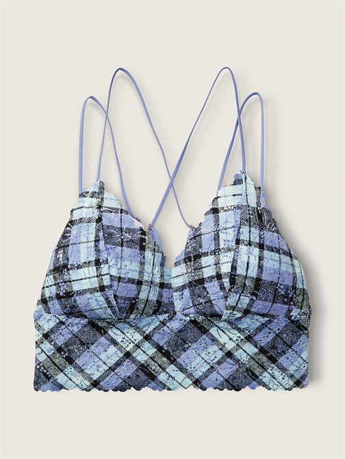 Longline Dantel Bralet - Puslu Menekşe Ekoseli VS26400429 | Victoria's ...