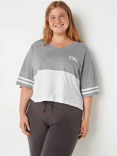 Pamuklu Oversize Crop Üst